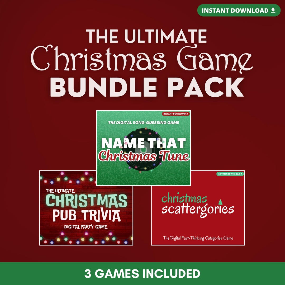 The Ultimate CHRISTMAS GAME Bundle 3 Games to Play Name That Christmas ...