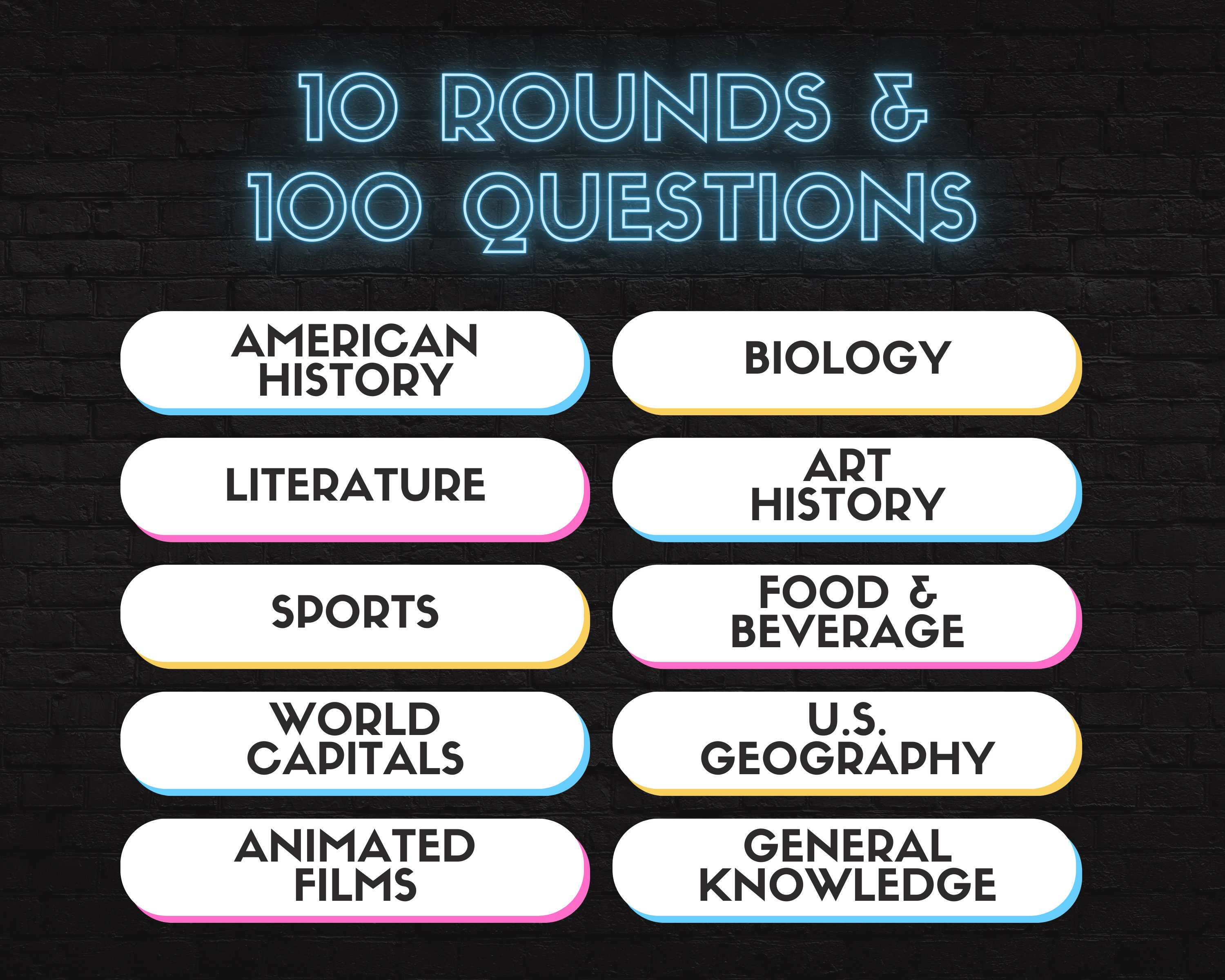 Pub Trivia Digital Game: 10 Rounds, 100 Questions (powerpoint) - Etsy