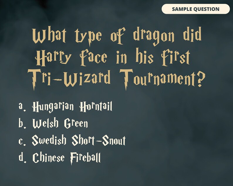 Harry Potter Trivia Game: Tri-wizard Tournament (powerpoint Digital ...