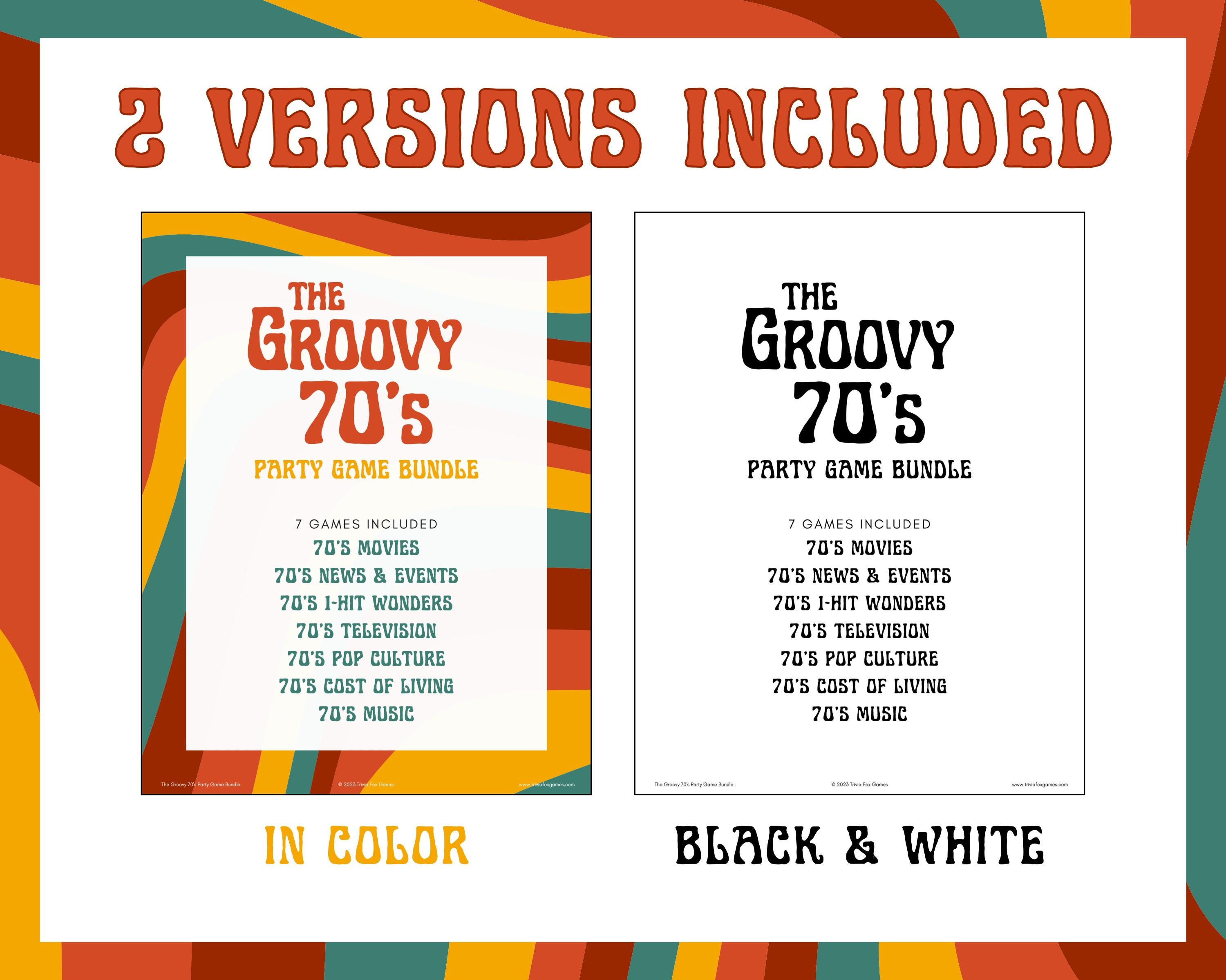 70’S TRIVIA Party Game Bundle | 7 Printable Games | Instant Download ...