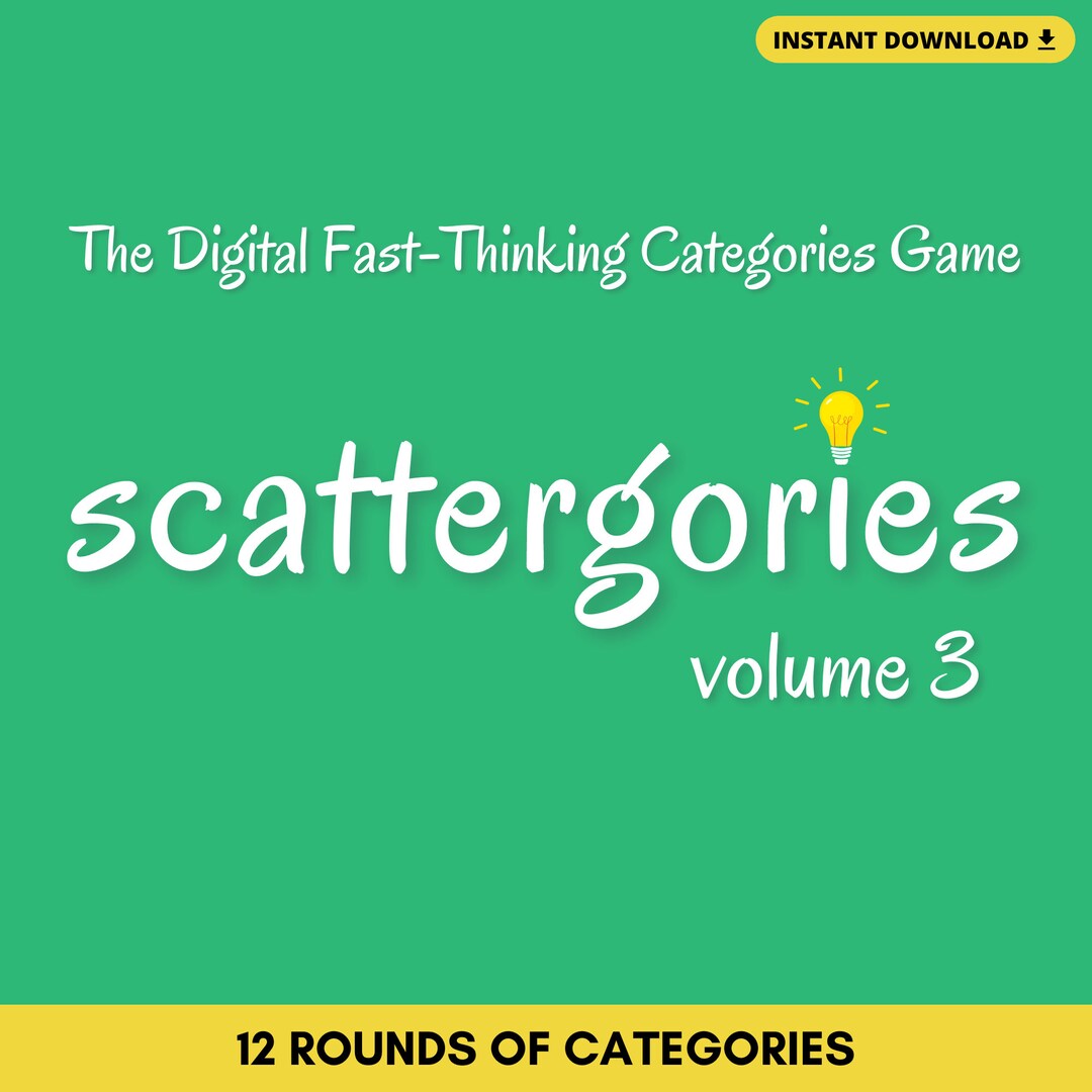 SCATTERGORIES Digital Party Game | 12 Rounds of Categories | Family ...