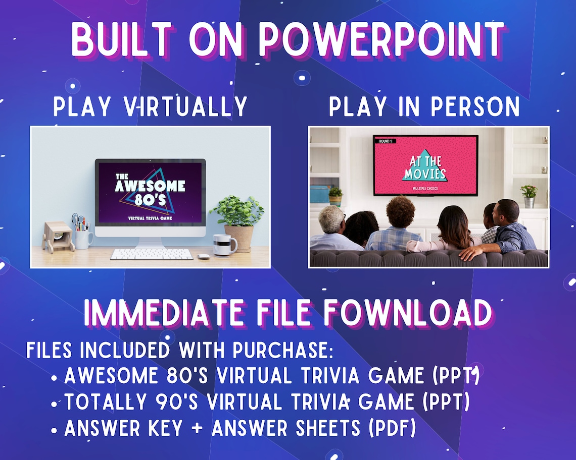 80's & 90's Digital Trivia Game Bundle 2 Games - Etsy