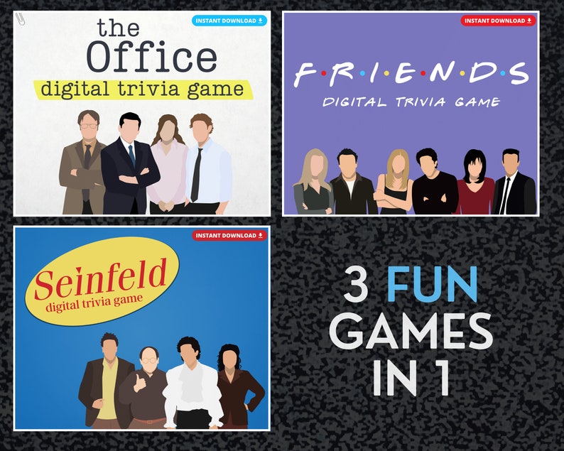 The Ultimate TV TRIVIA Digital Game Bundle 3 Games to Play: the Office ...