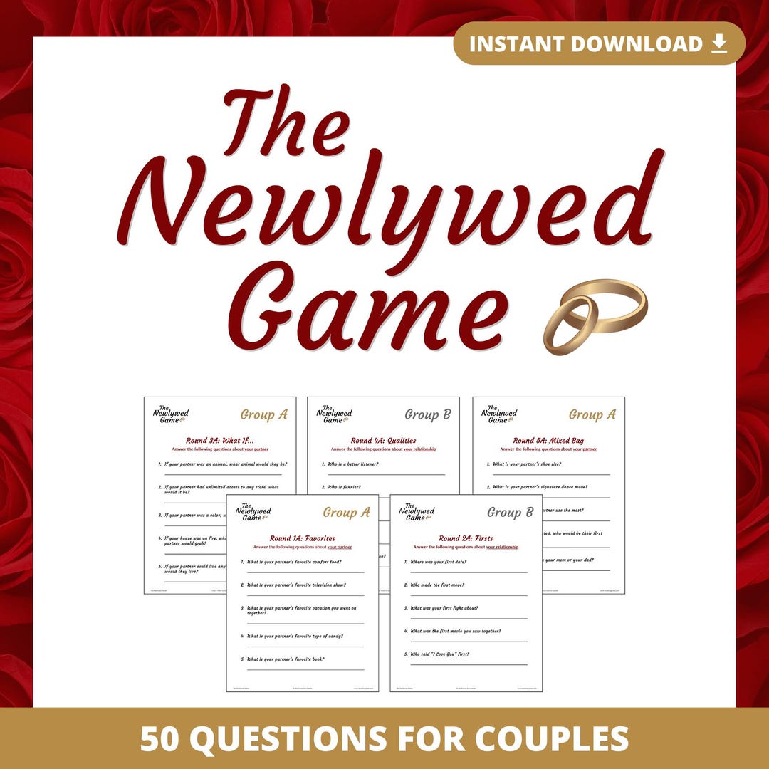 THE NEWLYWED GAME | 5 Rounds & 50 Questions | Party Game for Couples ...