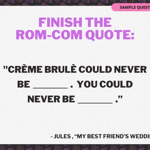ROMCOM MOVIE TRIVIA Printable Game | 6 Rounds & 60 Questions to Test ...