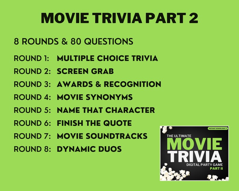 Movie Trivia Game Bundle: Powerpoint Party Games (digital Download) - Etsy