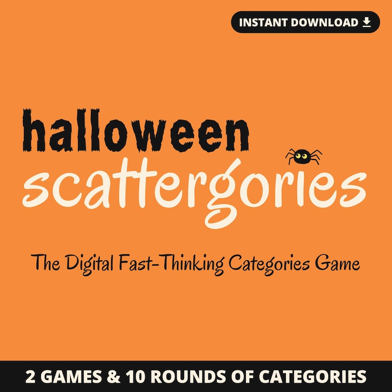 HALLOWEEN SCATTERGORIES Family Party Game | 10 Rounds | Halloween Party ...