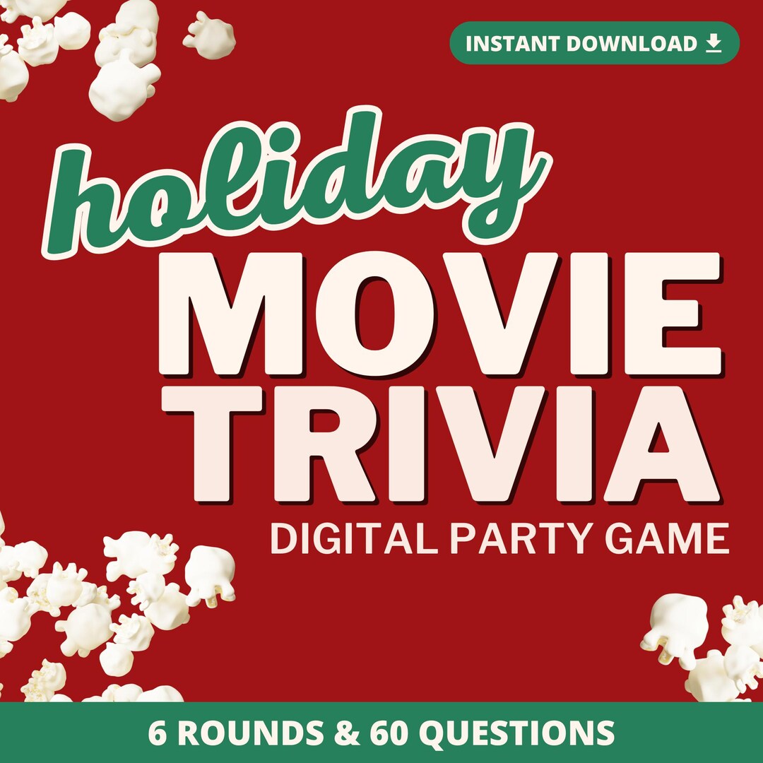 HOLIDAY MOVIE TRIVIA Digital Party Game | 6 Rounds & 60 Questions ...