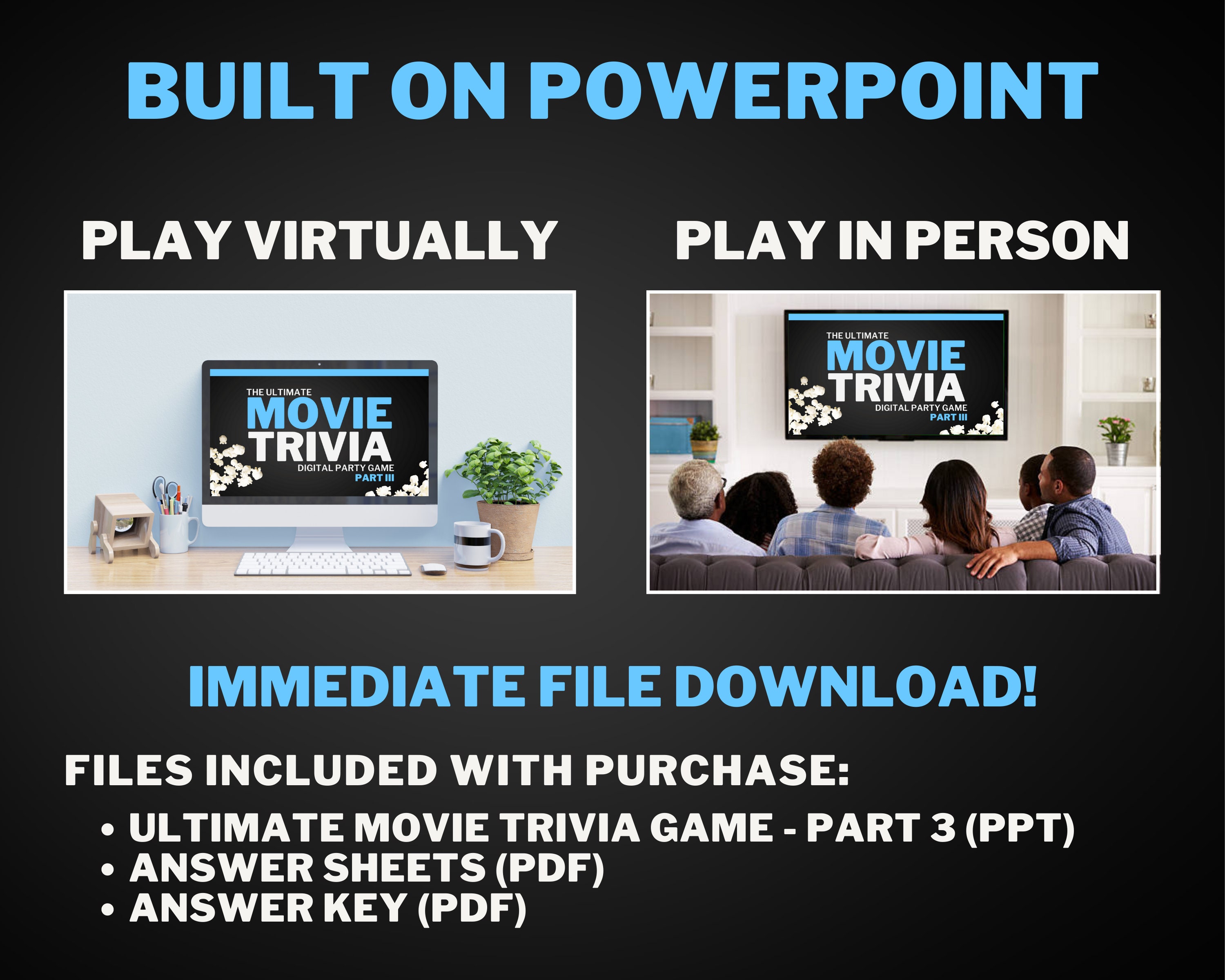 Ultimate MOVIE TRIVIA Digital Game | 8 Rounds & 80 Questions to Test ...