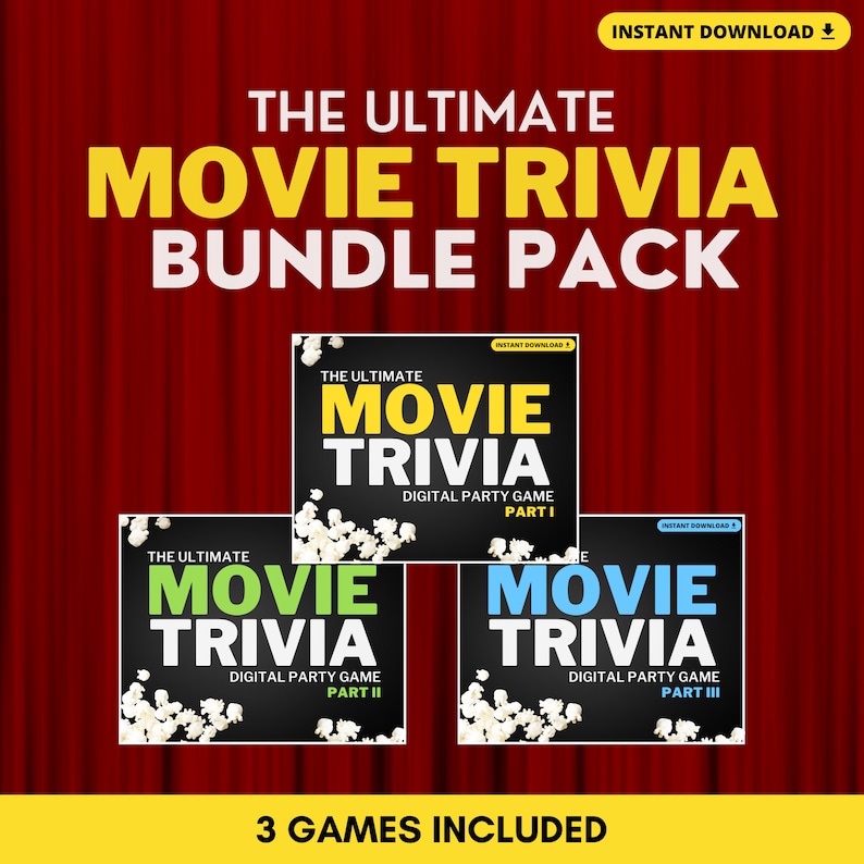The Ultimate MOVIE TRIVIA Digital Game Bundle | 3 Games to Play ...