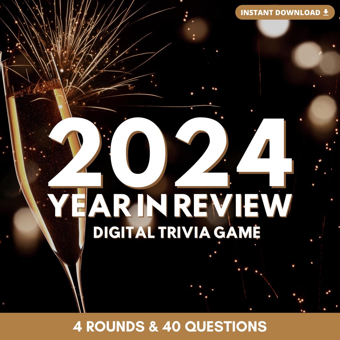 2024 YEAR IN REVIEW Digital Trivia Game | 4 Rounds 40 Questions | End ...