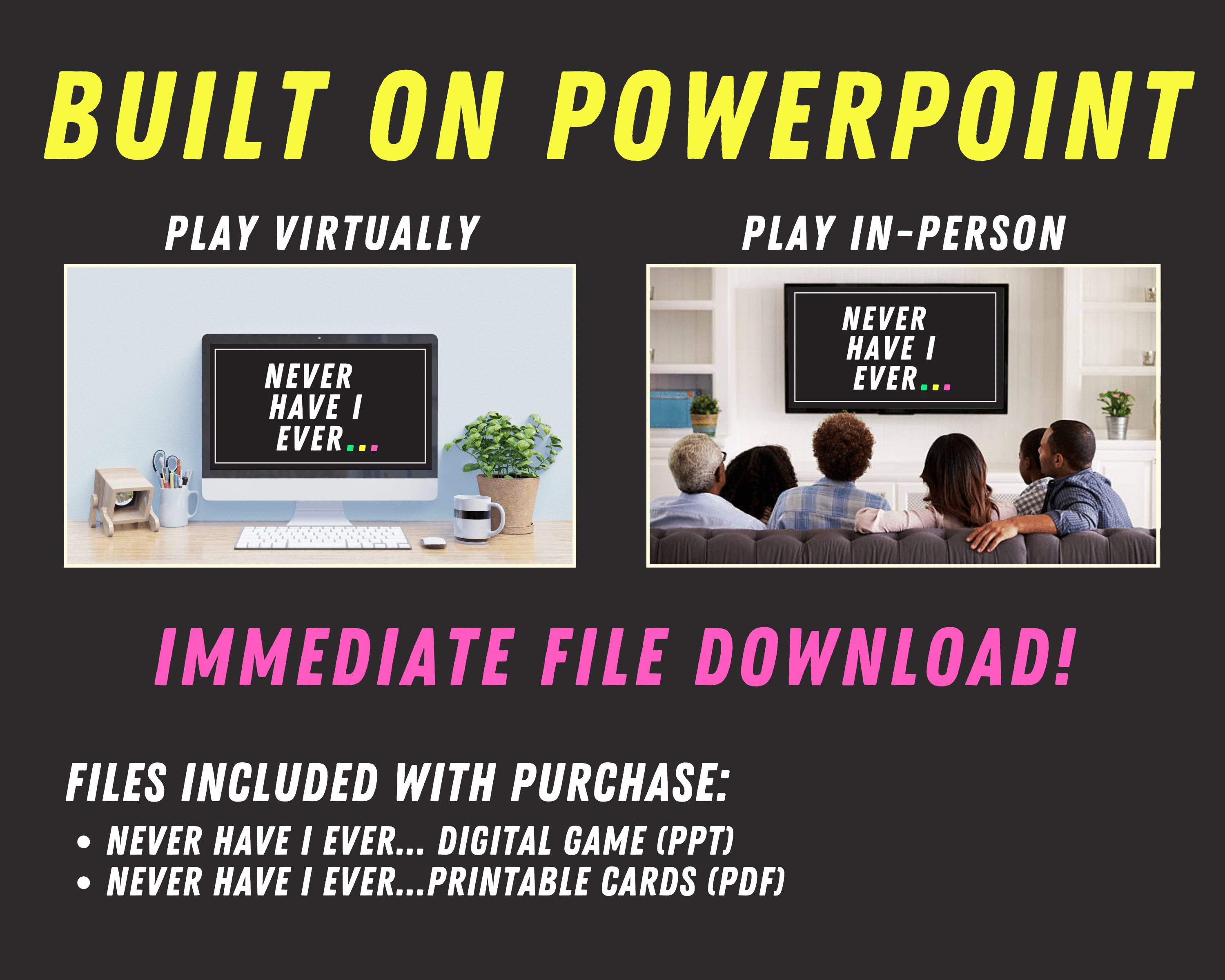 Never Have I Ever... Digital Party Game 50 Prompts Play in Person or ...