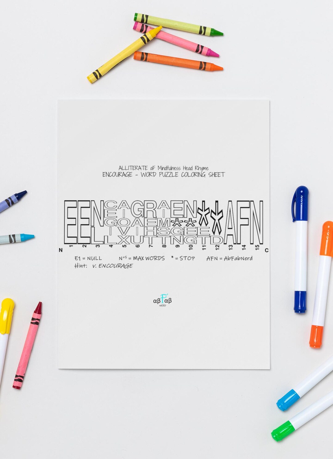 Encourage WORD PUZZLE Coloring Sheet Daily Affirmation Digital Download ...