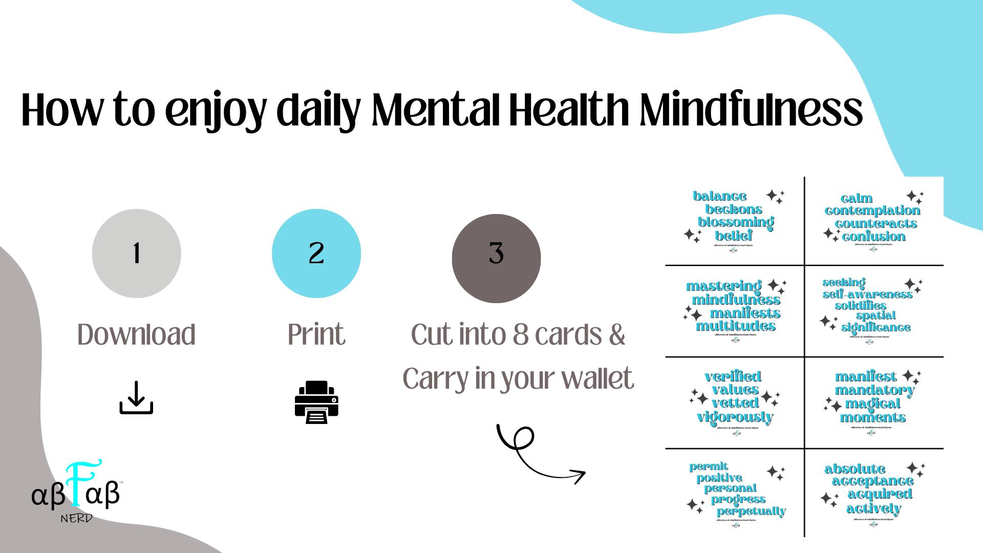 MINDFULNESS Set of 8 Daily Affirmation Digital Download V1 Motivational ...