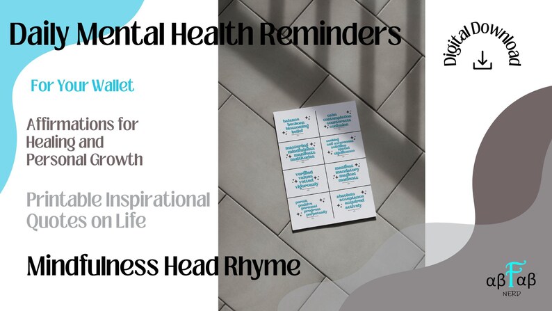 MINDFULNESS Set of 8 Daily Affirmation Digital Download V1 Motivational ...