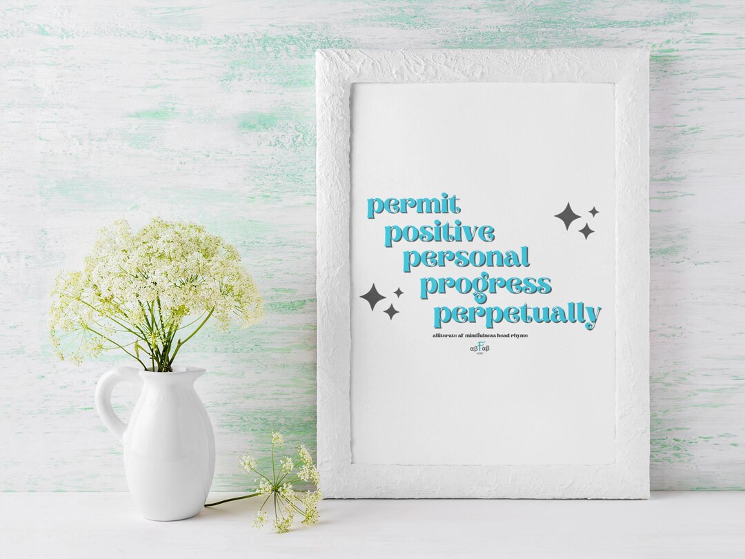 Permit V1 Mindfulness Mantra Affirmation Card Positive Quote Self ...