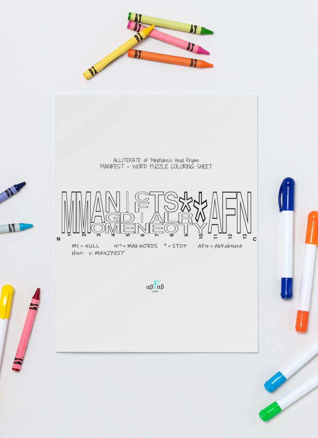 Manifest WORD PUZZLE Coloring Sheet Daily Affirmation Digital Download ...