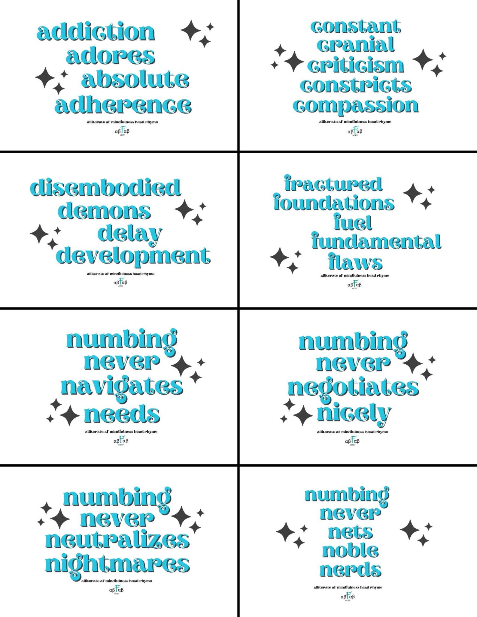 SELF-DESTRUCTION Set of 8 Daily Affirmation Digital Download V1 ...