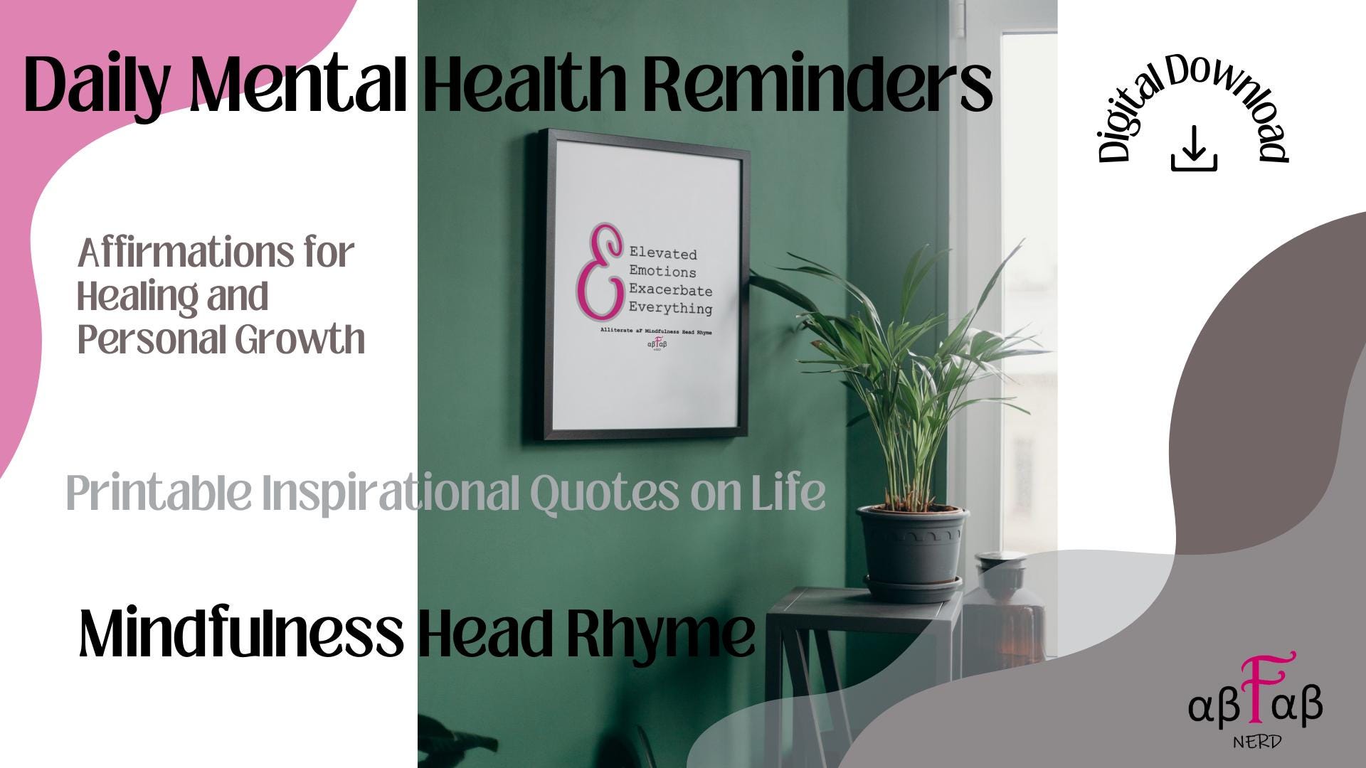 Exacerbate V2 Mindfulness Mantra Affirmation Card Positive Quote Self ...