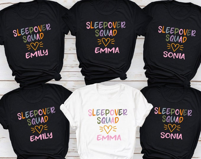 Slumber Party Shirt, Sleepover Squad Shirt, Girls Birthday Party Shirt ...