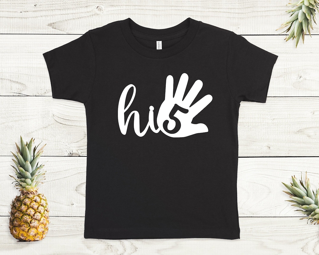 Hi Five 5th Birthday Shirt: Funny Fifth Birthday T-shirt - Etsy