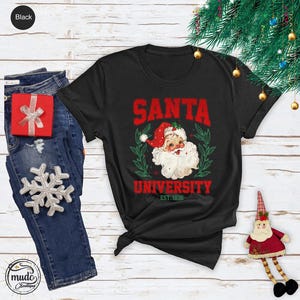 Santa University T-shirt, Trendy Santa University Shirt, Santa Claus ...