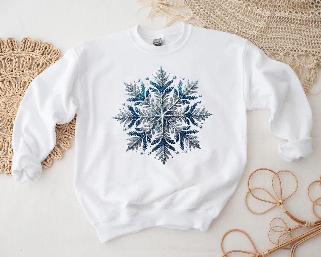 Snowflake Winter Christmas Sweatshirt, Snowflake Christmas Hoodie ...