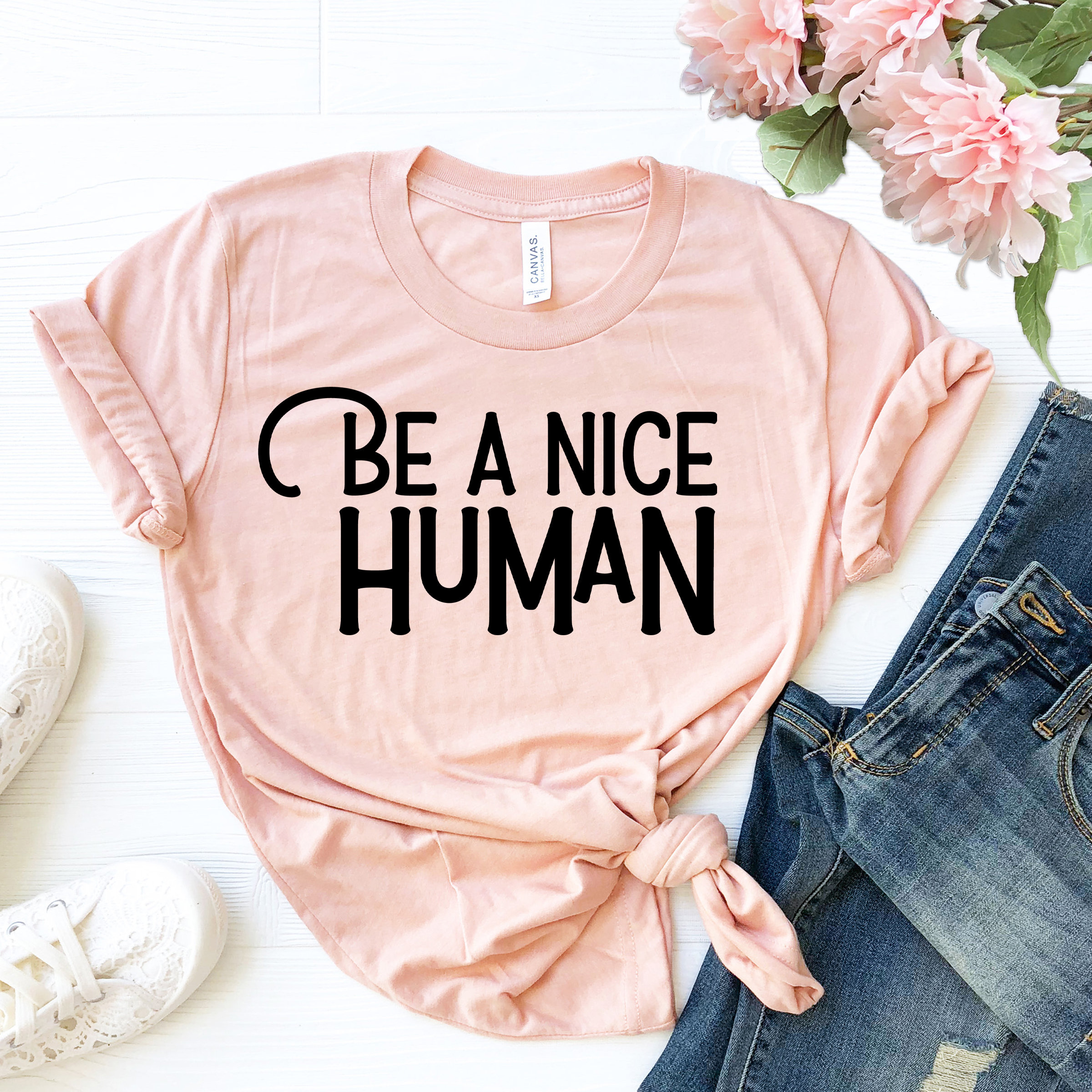 Be a Nice Human T-Shirt Humanity T-Shirt Motivational | Etsy