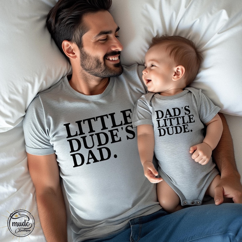 Father Son Matching Shirt and Baby Bodysuit: Dad's Little Dude Set - Etsy