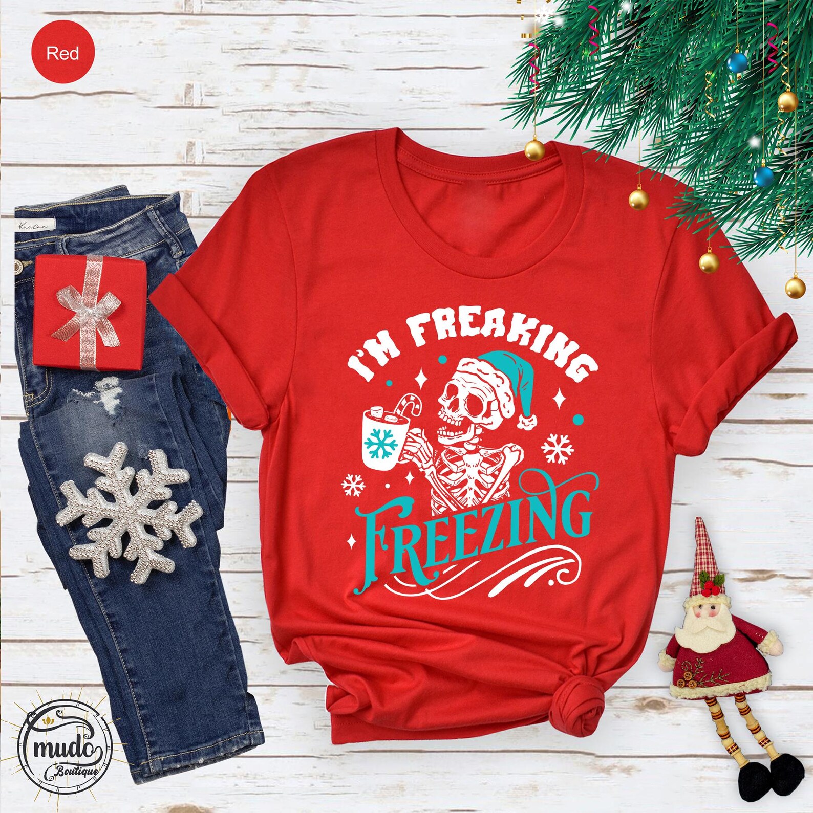 I'm Freaking Freezing T-shirt, Skeleton Tee, Christmas Gift Shirt ...