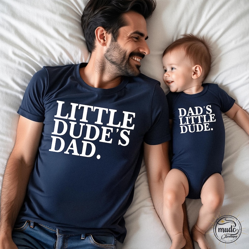 Father Son Matching Shirt and Baby Bodysuit: Dad's Little Dude Set - Etsy