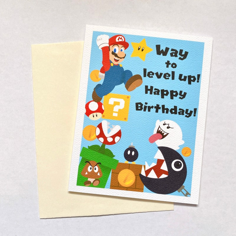 Nintendo Birthday Card - Etsy