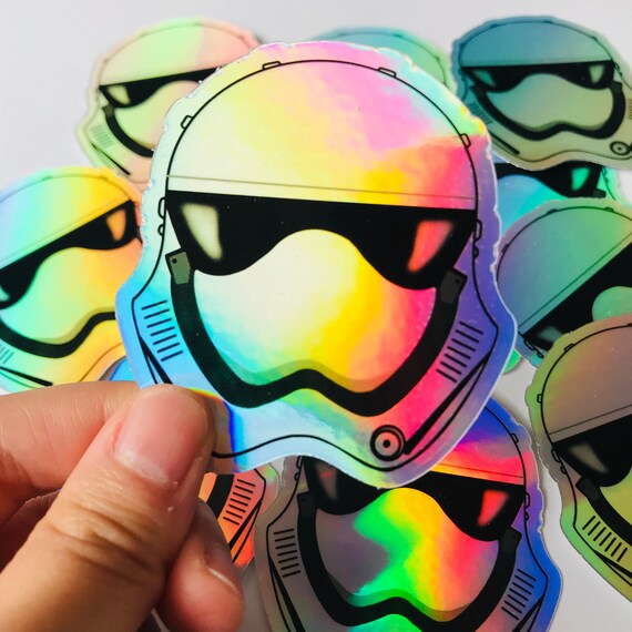 Holographic Stormtrooper Helmet Sticker Hydroflask Sticker | Etsy