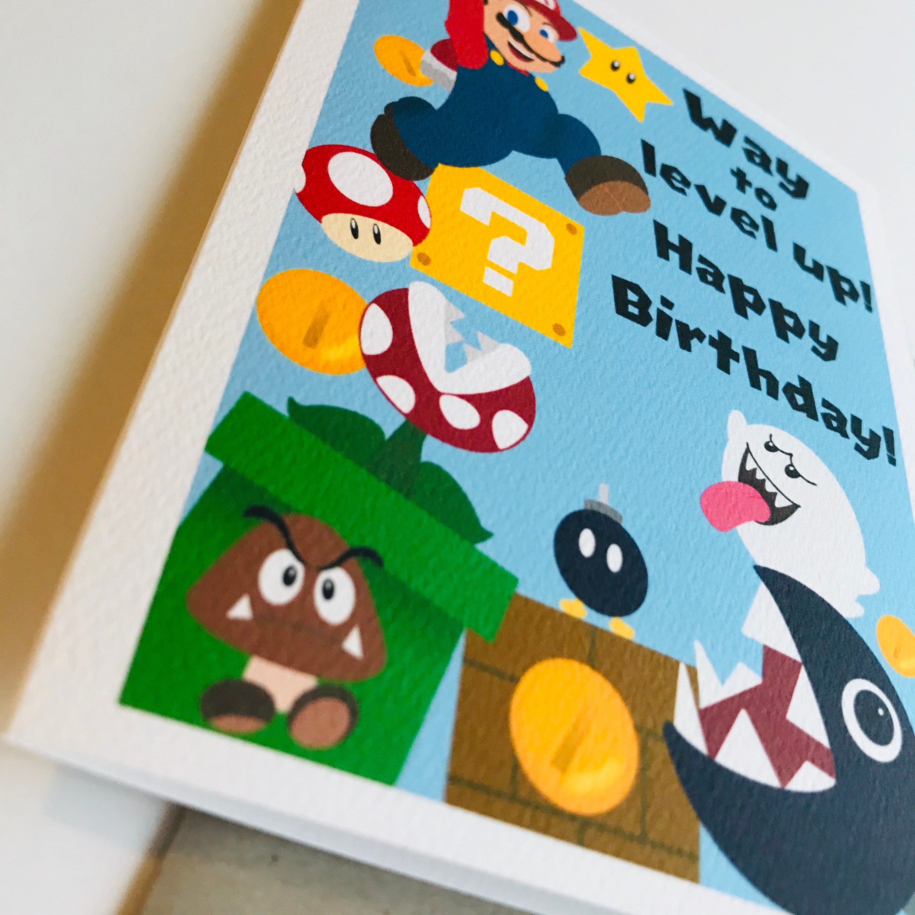 Super Mario Card Personalized Card - Etsy