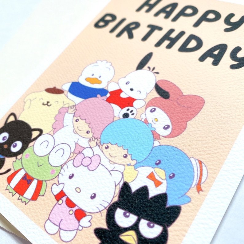 Sanrio Birthday Card | Cute Birthday Card | Personalized Card - Etsy