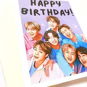 BTS Card | Cute Birthday Card | Personalized Card - Etsy