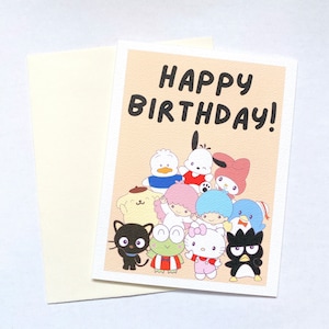 Sanrio Birthday Card | Cute Birthday Card | Personalized Card - Etsy