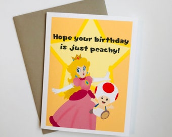 Princess Peach Card | Etsy