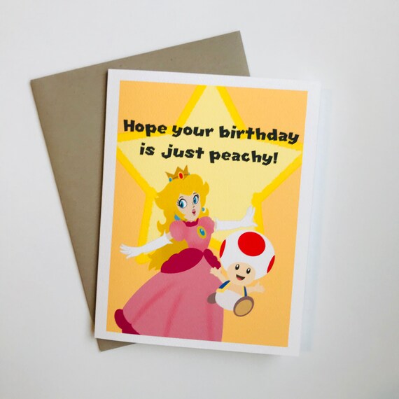 Princess Peach Greeting Card Personalized Card | Etsy