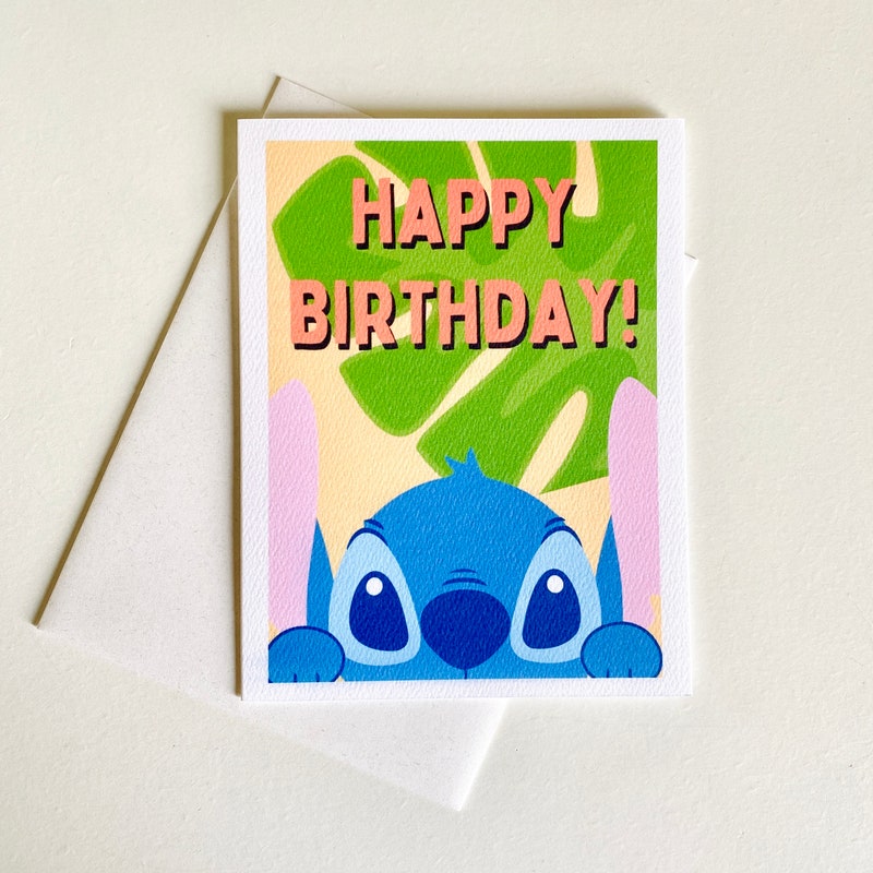 Printable Stitch Birthday Cards - Etsy