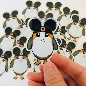 Porg Glitter Sticker Star Wars Sticker Water Bottle Laptop - Etsy