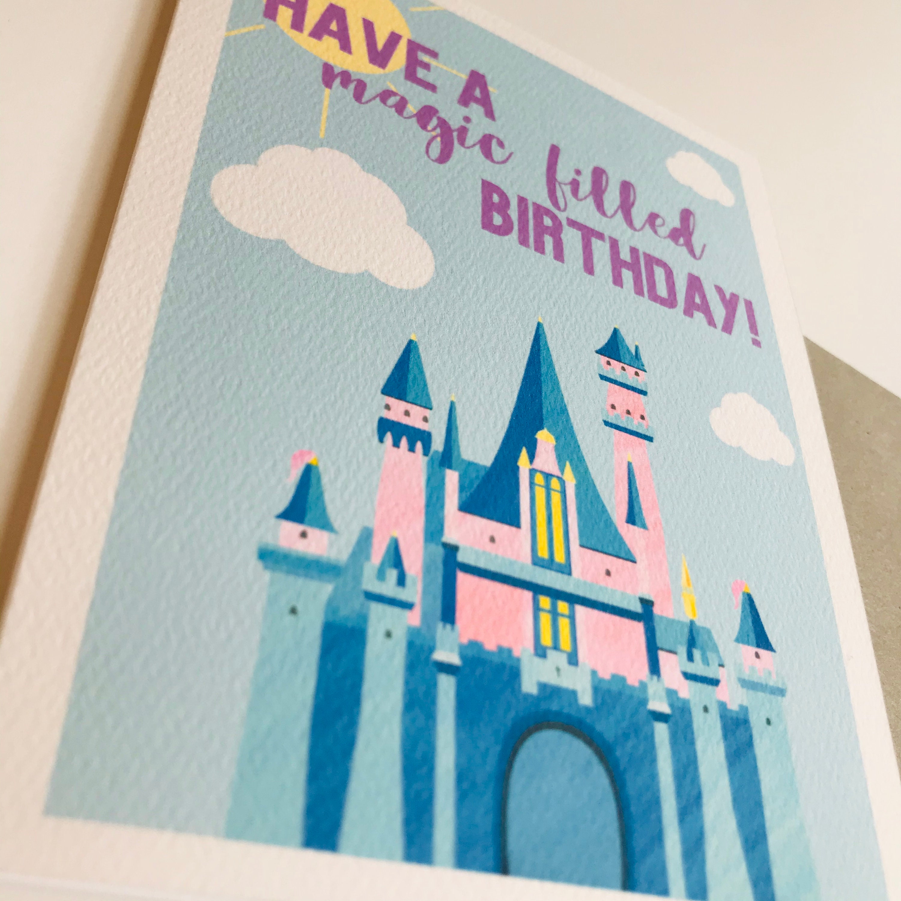 Disney Inspired Birthday Card Castle Card Personalized - Etsy