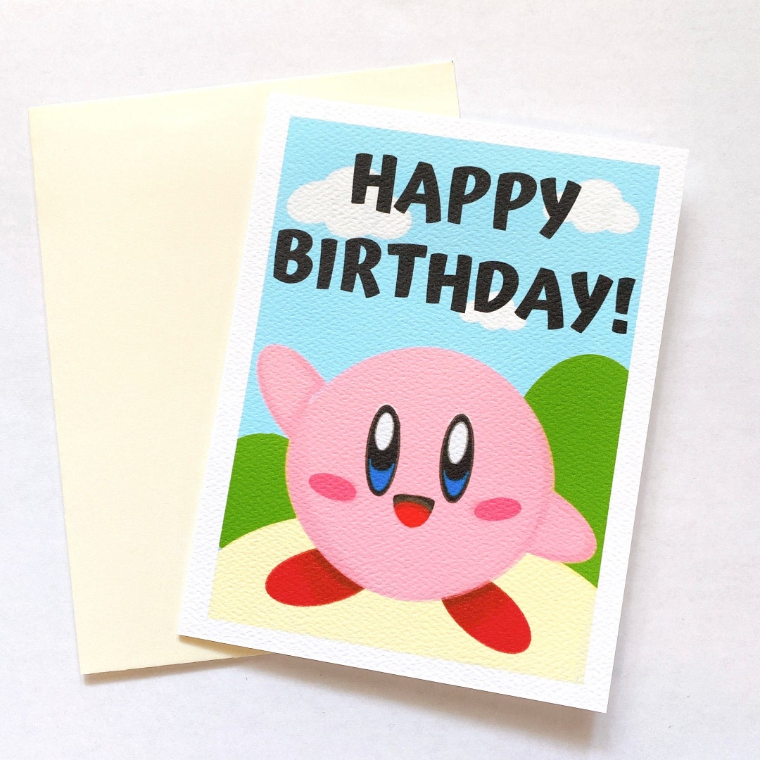 Kirby Card | Personalized Card | Super Nintendo Card - Etsy