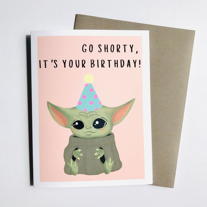 Cute Birthday Card Baby Yoda Birthday Card Personalized - Etsy