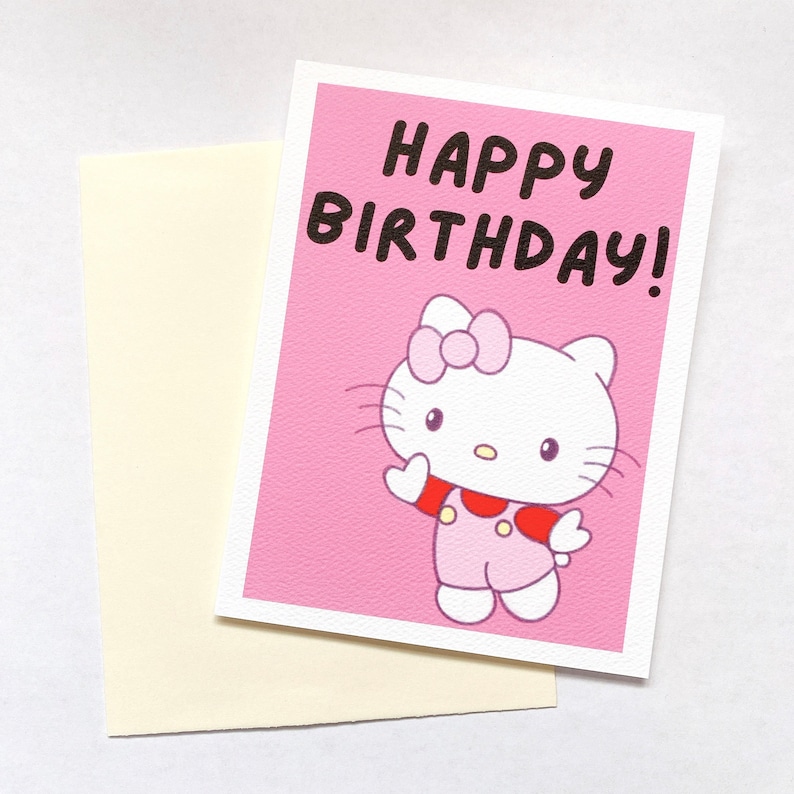 Hello Kitty Card Sanrio Birthday Card Cute Birthday Card - Etsy