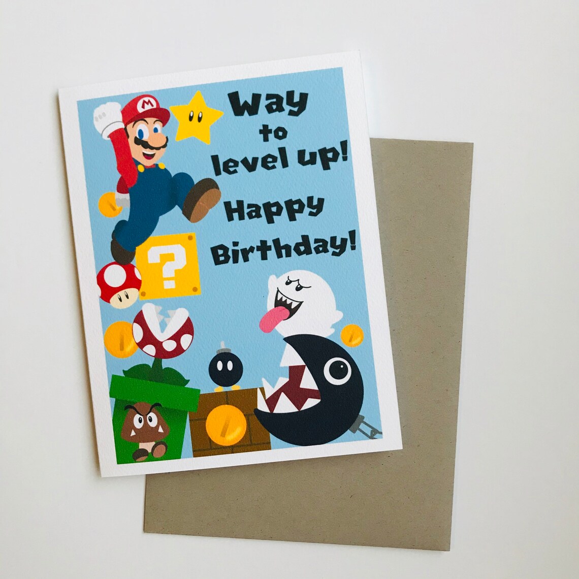 Super Mario Card Personalized Card - Etsy