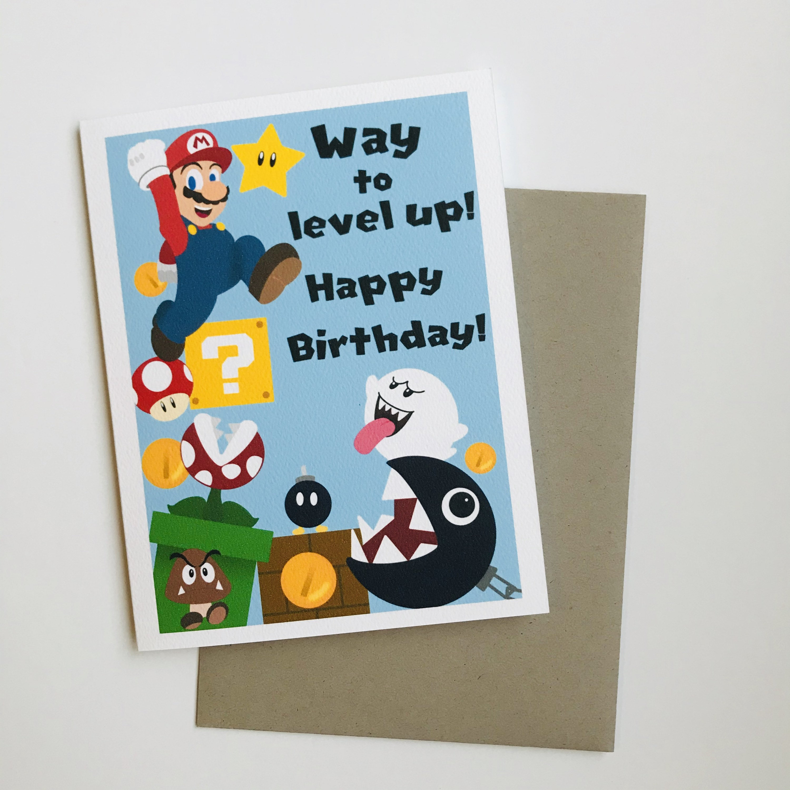 Super Mario Card Personalized Card - Etsy