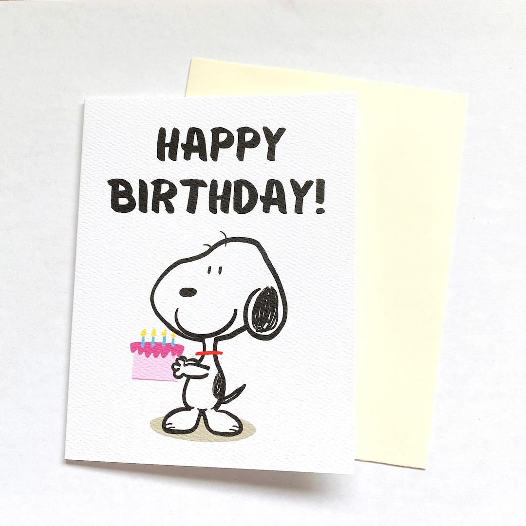 Snoopy Birthday Card | Birthday | Greeting Card | Blank Card ...