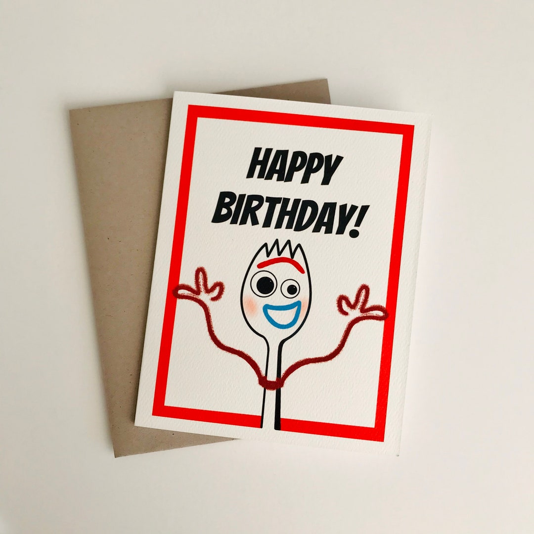Cute Birthday Card Toy Story Forky Birthday Card - Etsy