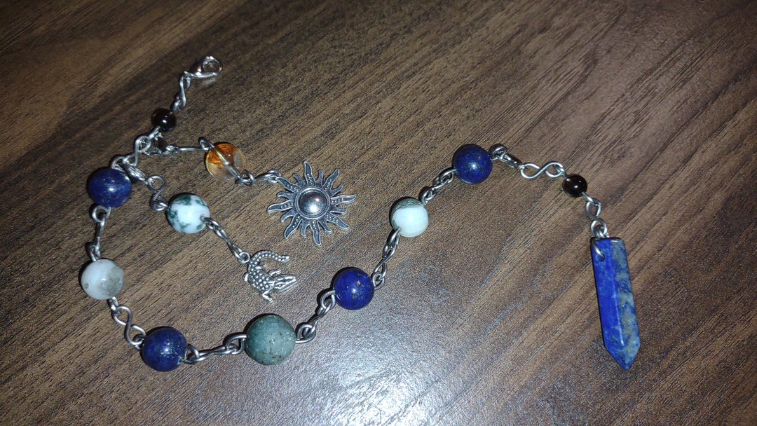 Sobek Inspired Pendulum Bracelet, Sobek Prayer Beads, Sobek Crystals ...